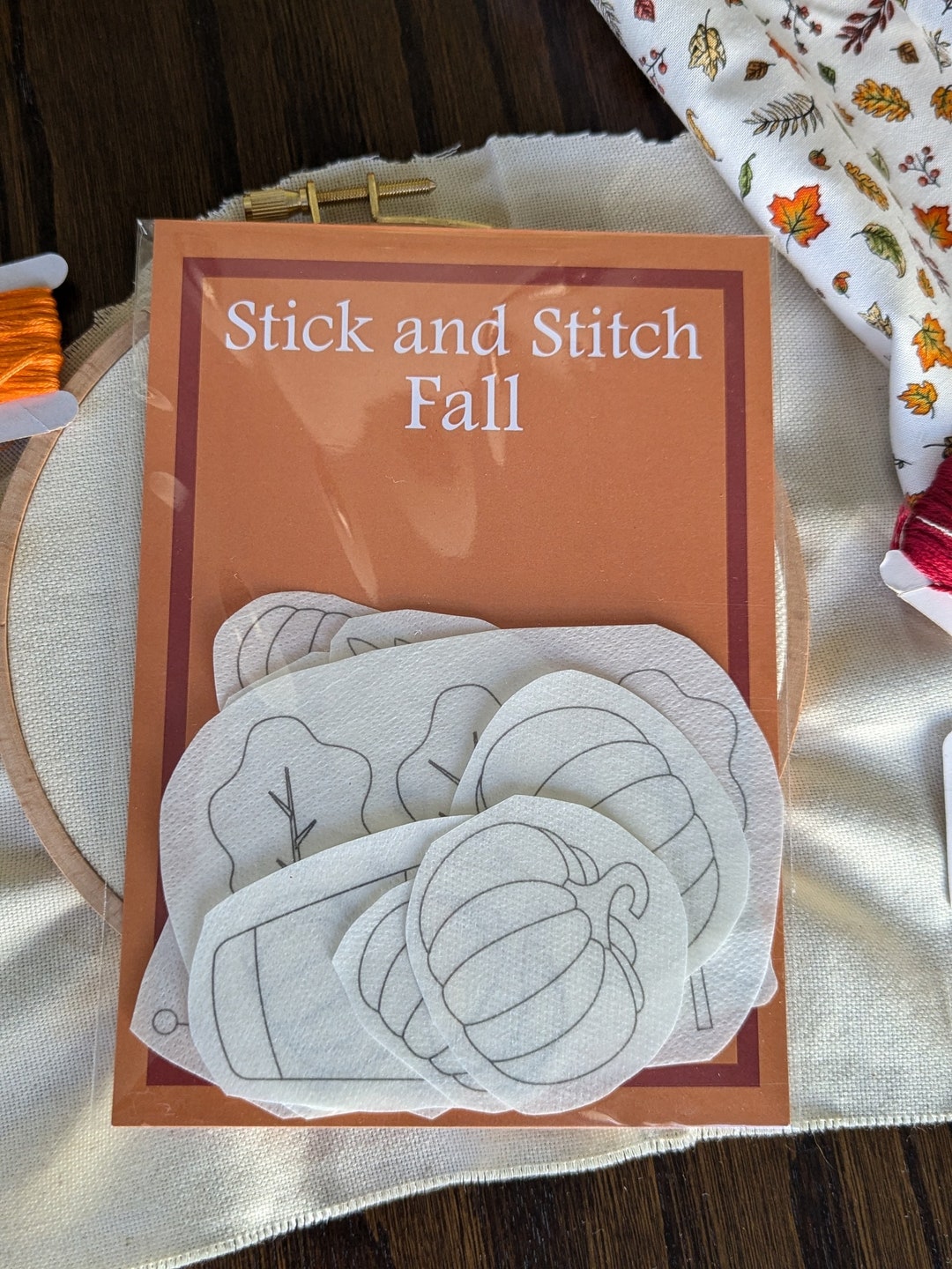 Fall Stick and Stitch, Embroidery Stickers, Pumpkin Embroidery, Fall ...