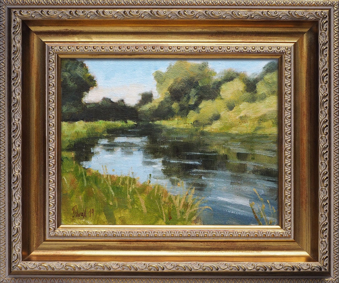 River Avon Near Ringwood, Hampshire Original, Pleinair Impressionist ...