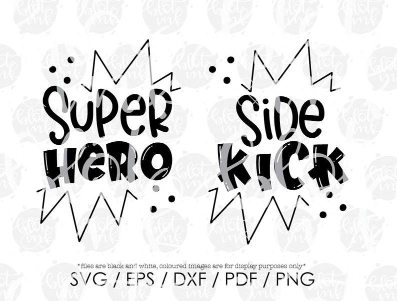 Super Hero & Side Kick Set SVG Cute Kids Parents Family Boy - Etsy