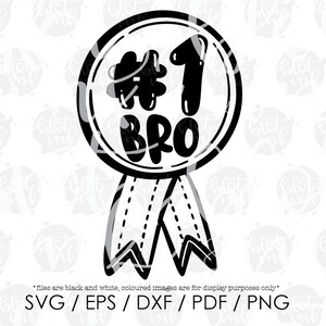 Number One Bro SVG Cute Kids Boys Brother 1 Funny Medal - Etsy