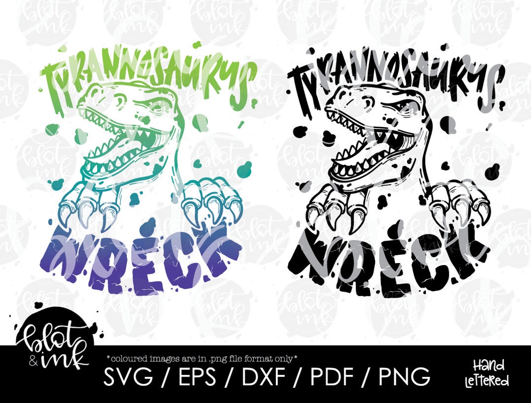 Tyrannosaurus Wreck SVG Kinder Lustige Dinosaurier Chaos Destroy Party ...