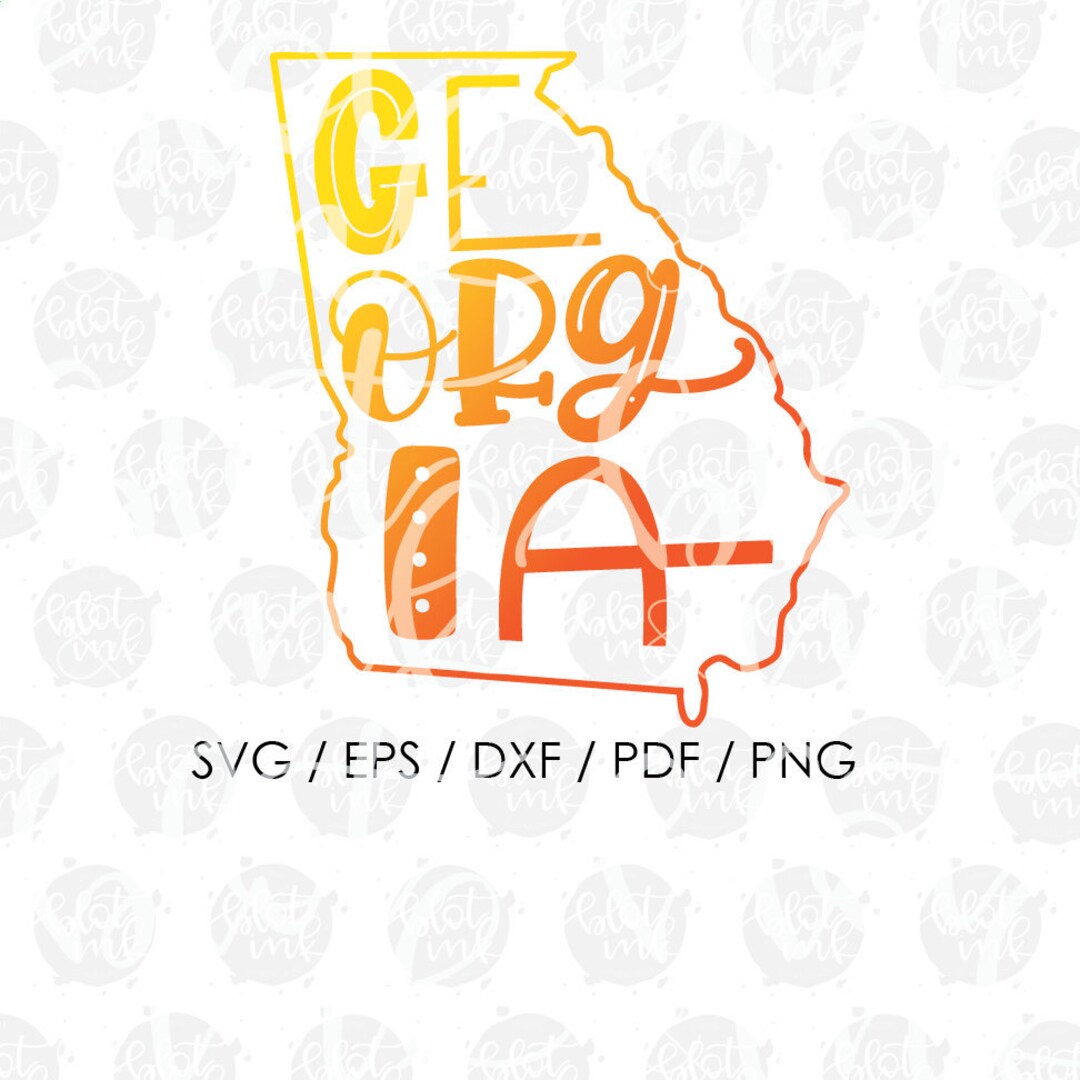 Georgia State Outline Design SVG Georgia Peach Vacation - Etsy