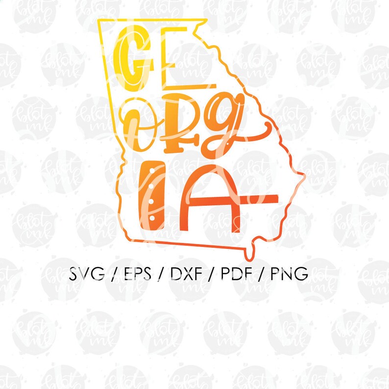 Georgia State Outline Design SVG Georgia Peach Vacation | Etsy