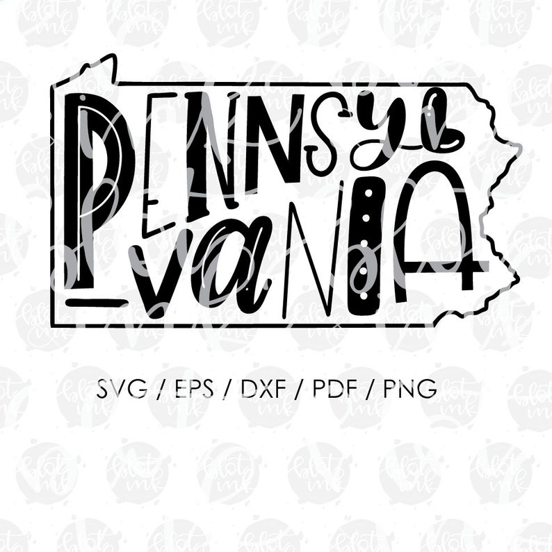 Pennsylvania State Outline Design SVG Hand Lettered SVG | Etsy