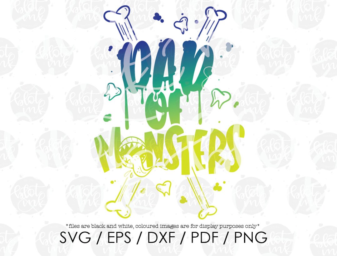 Dad of Monsters SVG Cute Funny Adults Halloween Zombie Dad Papa ...