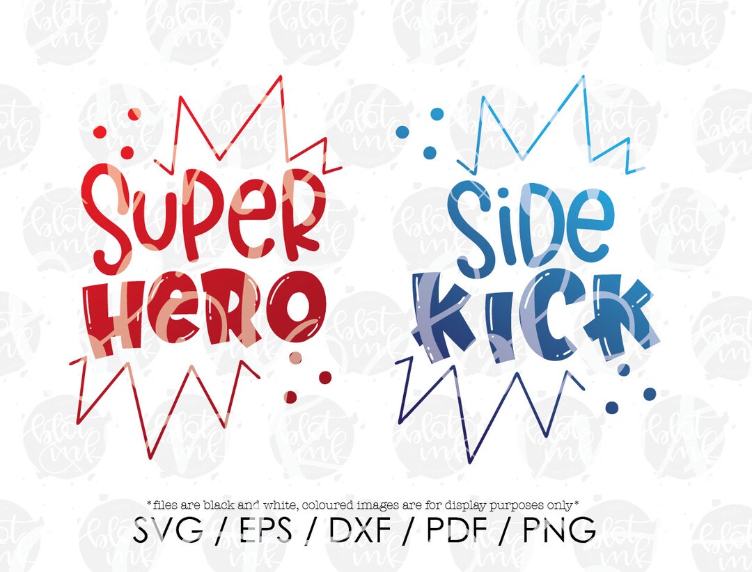 Super Hero & Side Kick Set SVG Cute Kids Parents Family Boy Girl T ...