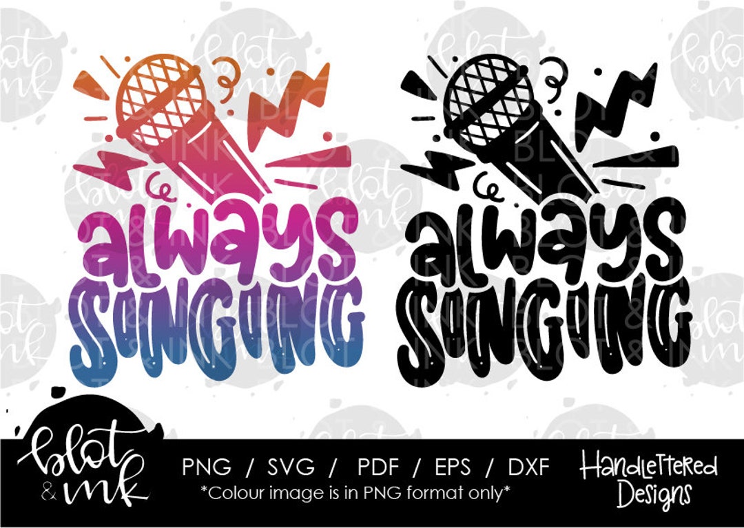 Always Singing SVG Funny Cute Kids Boy Girl Singer Microphone Clipart ...