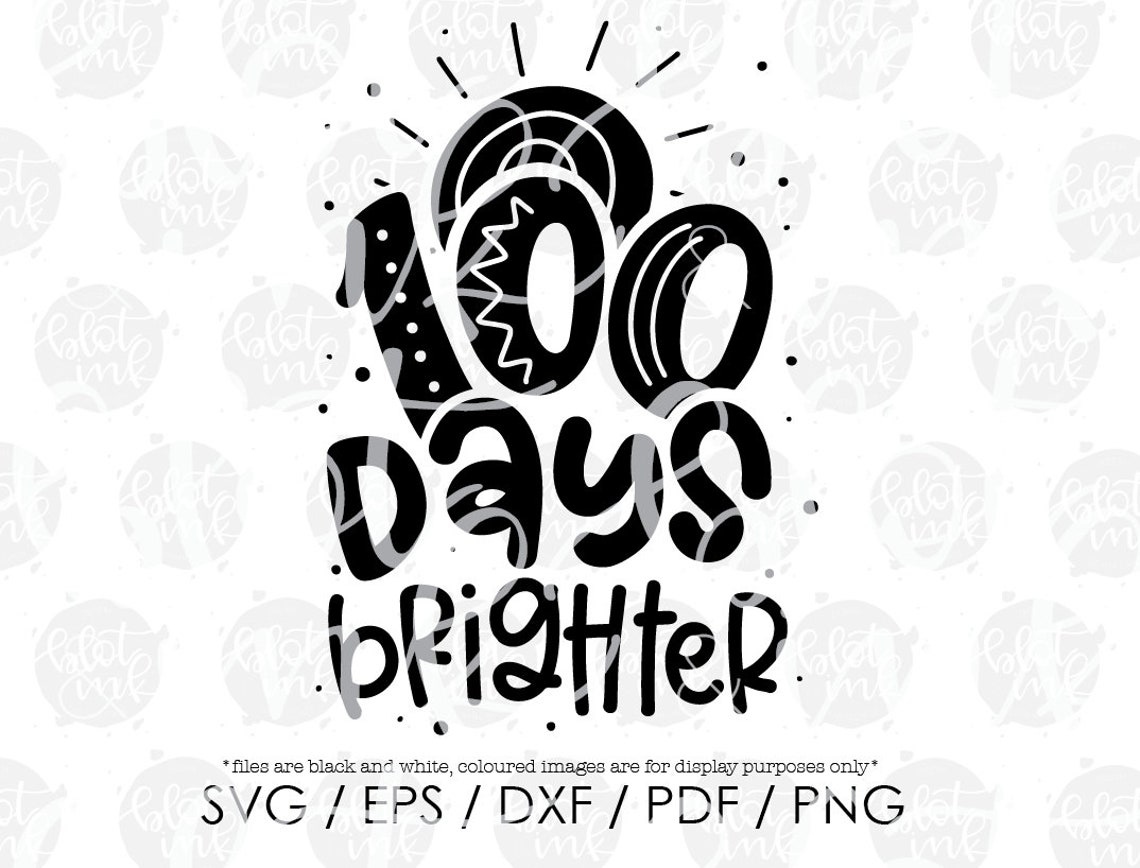100 Days Brighter 100 Days of School Cute Kids Boy Girl - Etsy