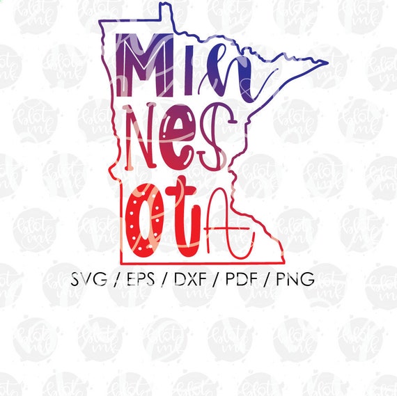 Minnesota State Outline Design SVG Hand Lettered SVG Blot | Etsy