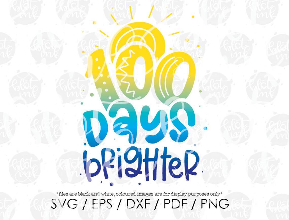 100 Days Brighter 100 Days of School Cute Kids Boy Girl - Etsy