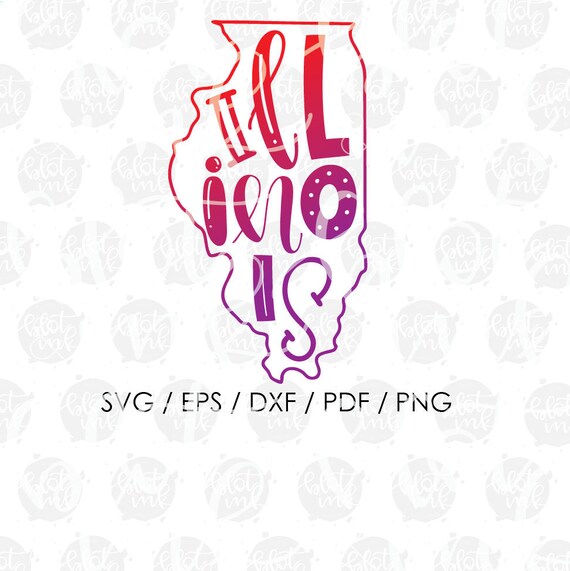 Illinois State Design Outline SVG Illinois Fun Cute Kids | Etsy