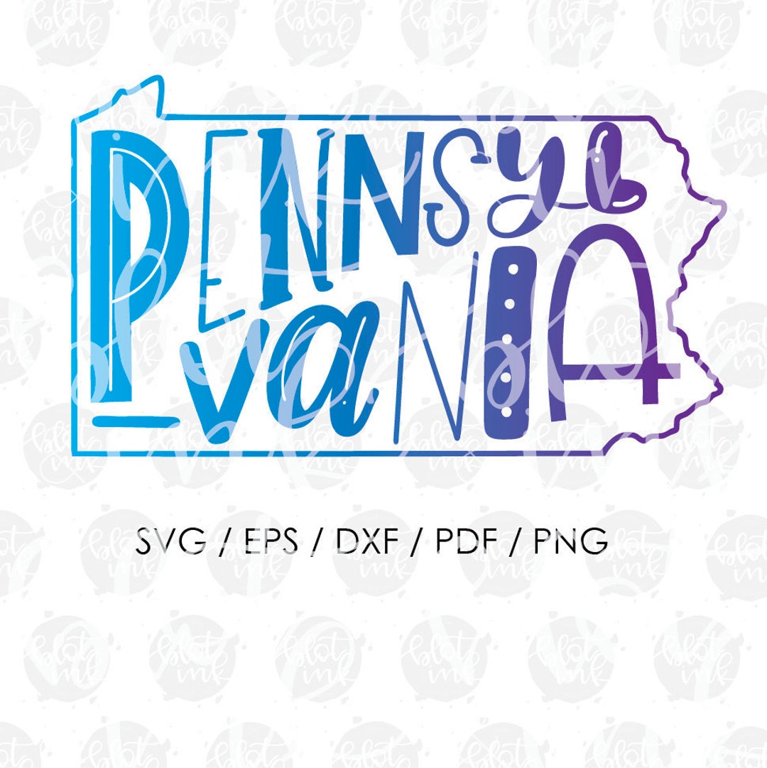 Pennsylvania State Outline Design SVG Hand Lettered SVG - Etsy