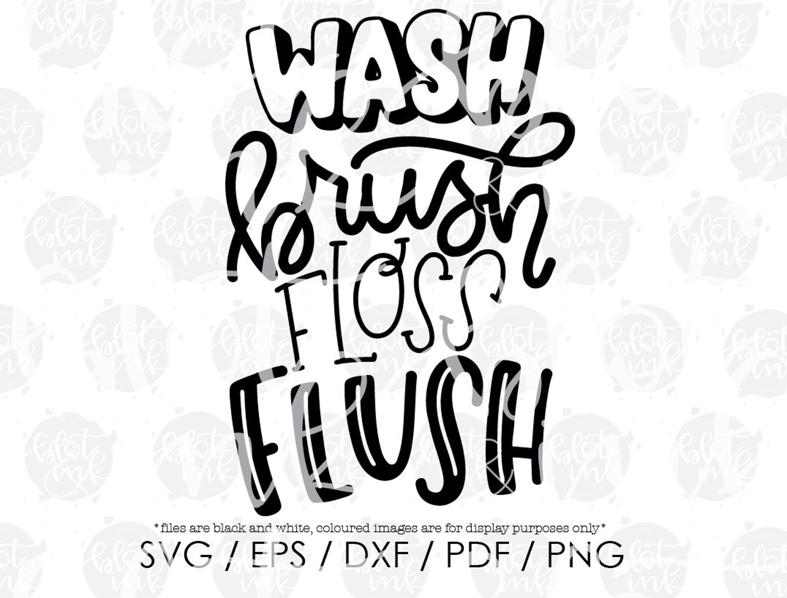 Wash Brush Floss Flush SVG Bathroom Sign Design Decal SVG - Etsy