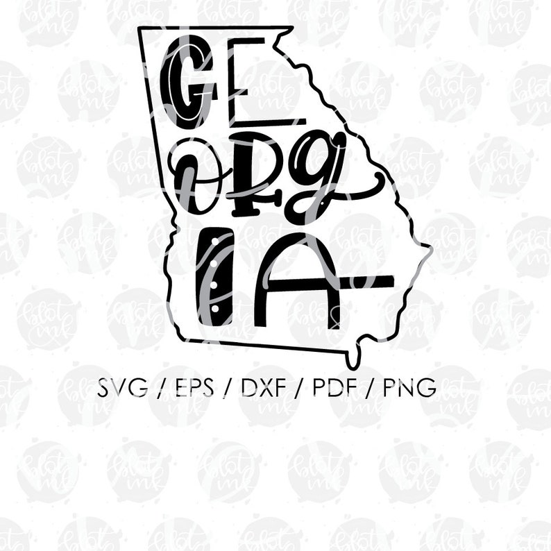 Georgia State Outline Design SVG Georgia Peach Vacation | Etsy