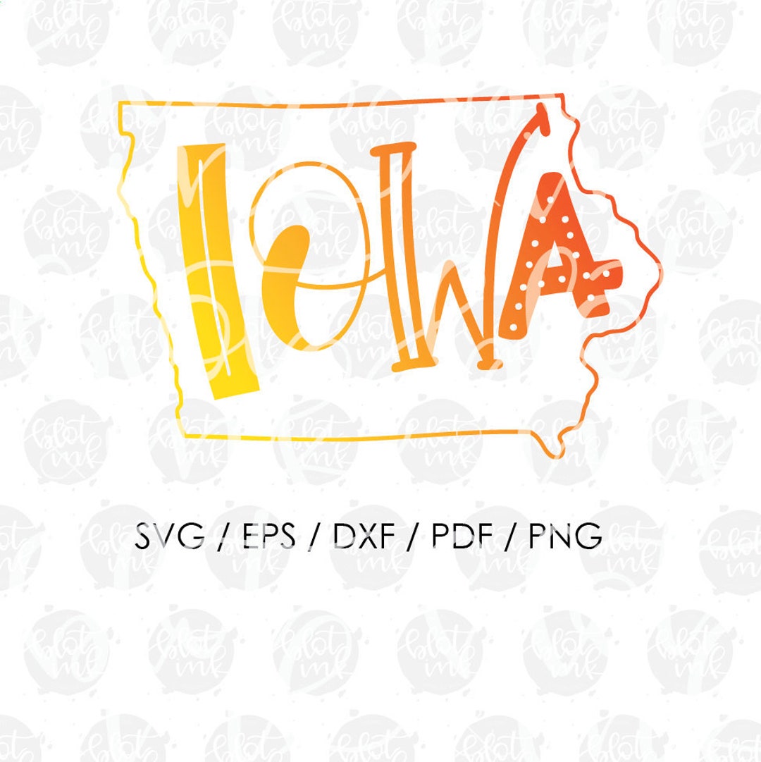 Iowa State Outline Design SVG Iowa Cute Kids Fun Adults - Etsy