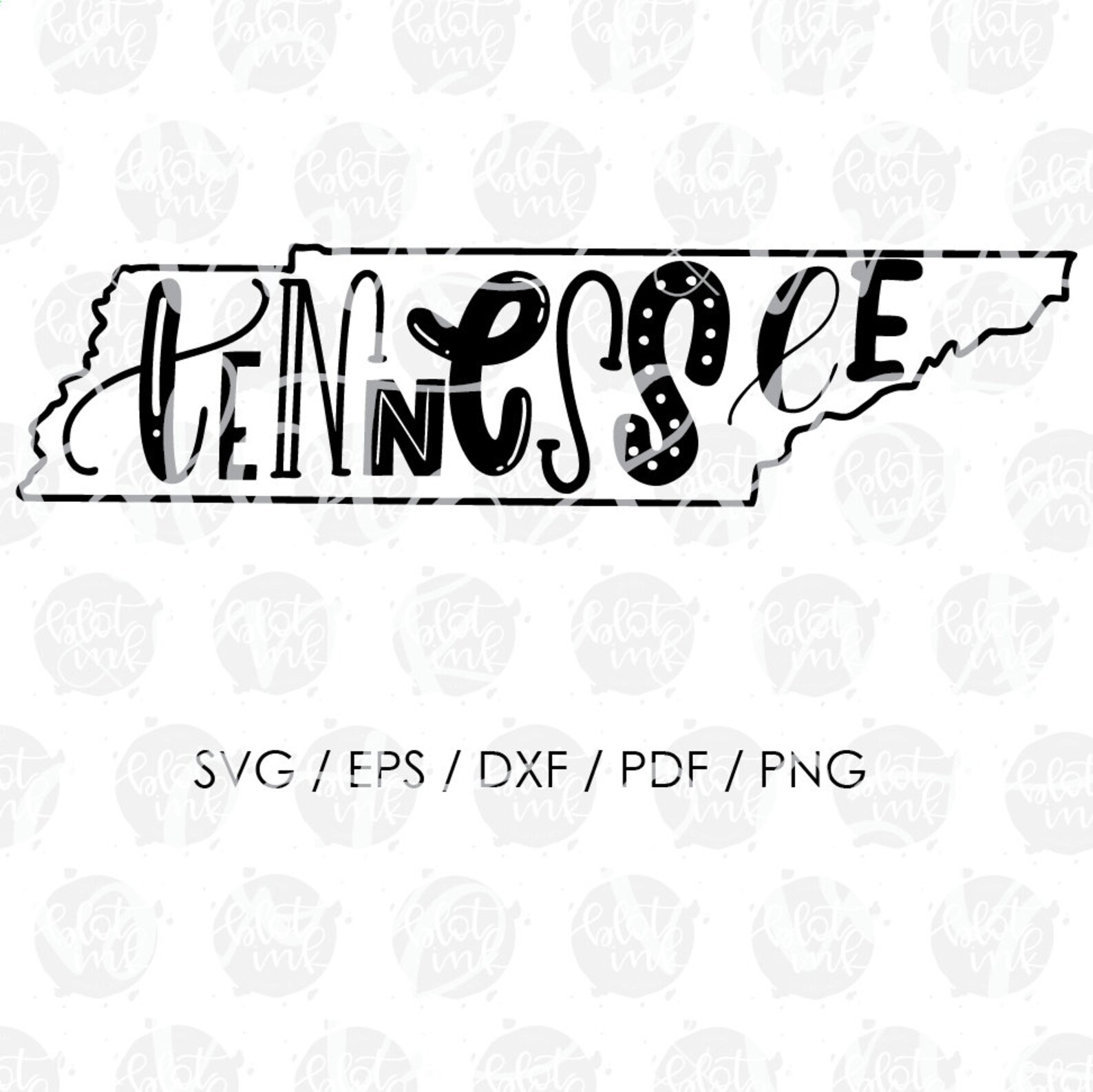 Tennessee State Outline Design SVG Hand Lettered SVG Blot - Etsy