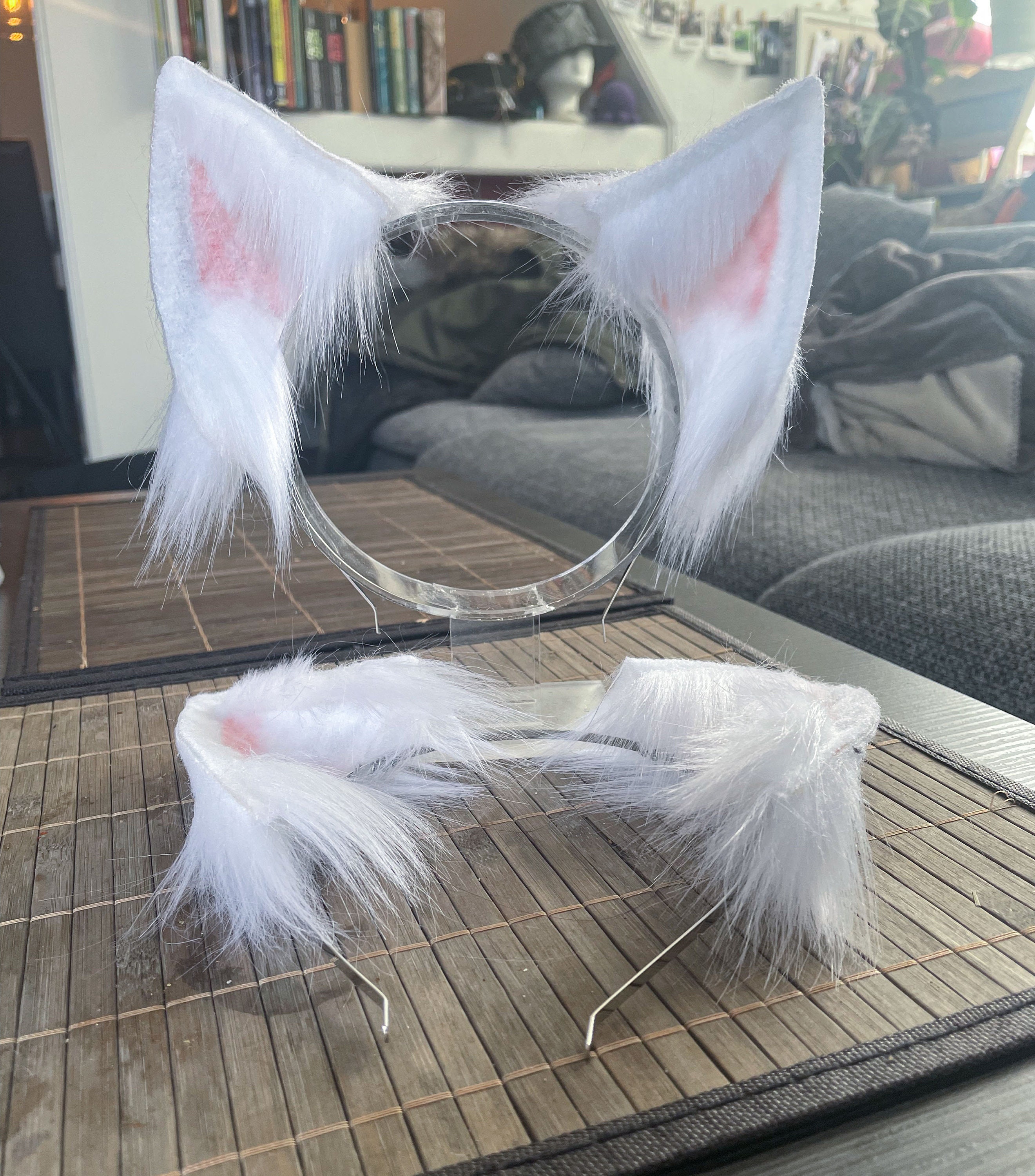 White Realistic Cat Ears | Cosplay | Neko | Kemonomimi | Nekomimi ...