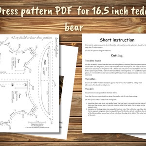Build a Bear Clothes Pattern PDF 42 Cm 16.5 Inches Teddy Bear Dress ...