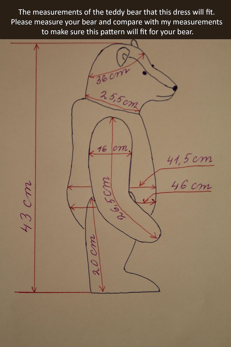 PDF Classic Teddy Bear Dress Pattern, Artist Teddy Bear Clothes Sewing ...