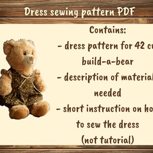Build a Bear Clothes Pattern PDF 42 Cm 16.5 Inches Teddy Bear Dress Sewing Pattern Buid-a-bear ...