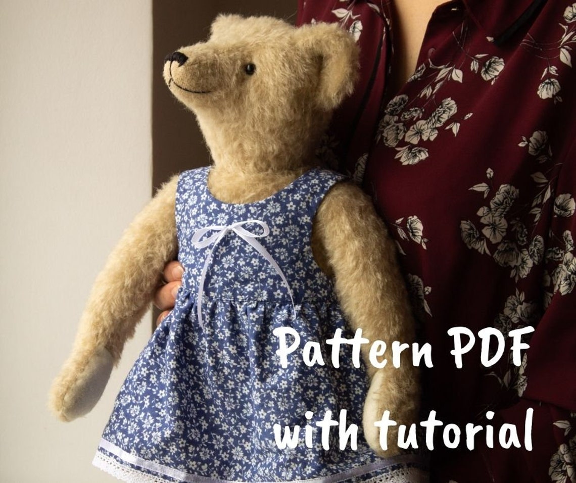 Step by Step Tutorial How to Sew Dress for 17 Inch Classic Teddy Bear ...