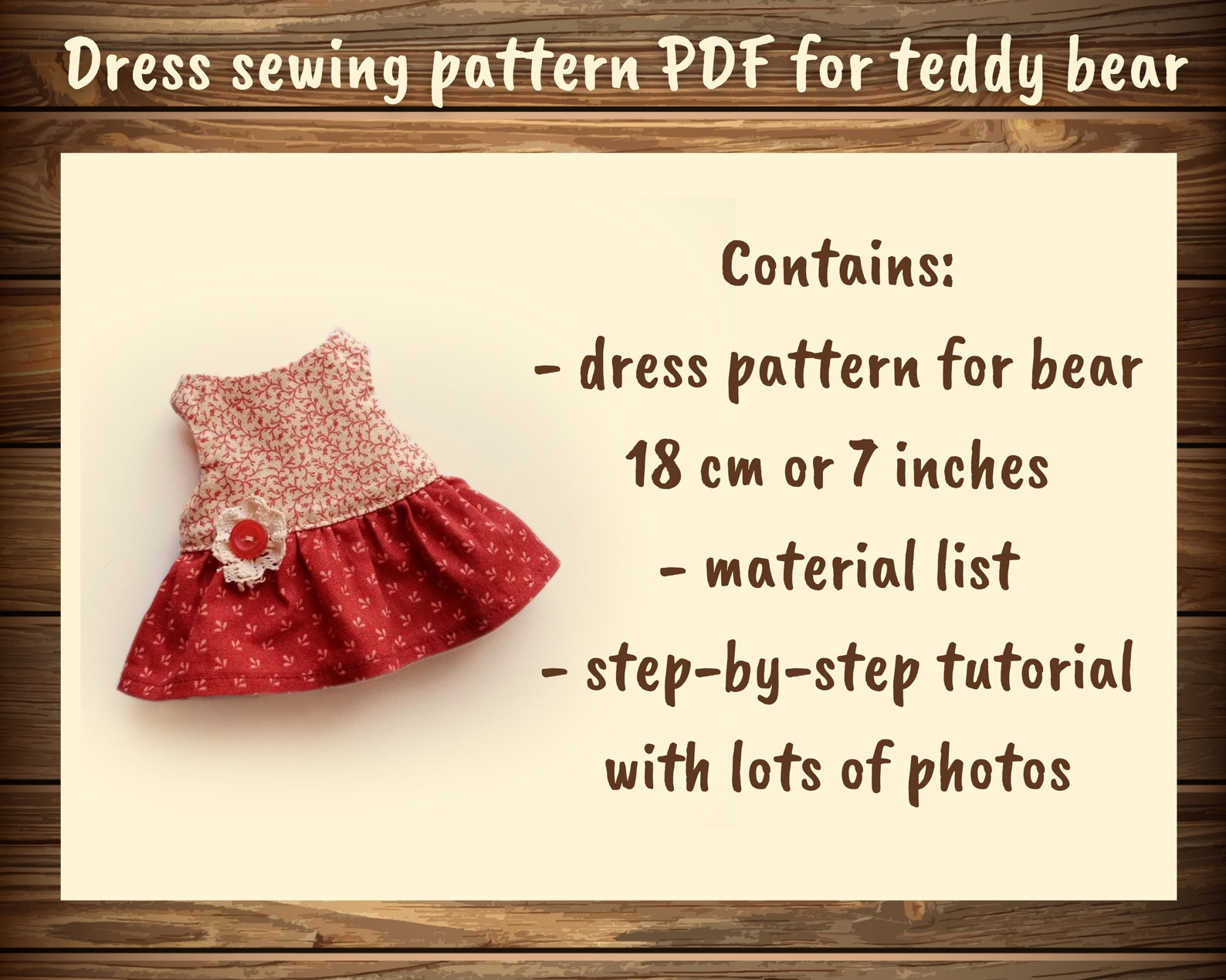 Dress Clothes Pattern Pdf With Photos Step-by-step Tutorial - Etsy