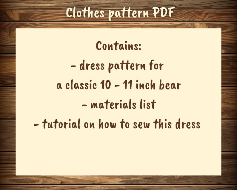 PDF Teddy Bear Dress Sewing Pattern Classic Bear Clothes - Etsy
