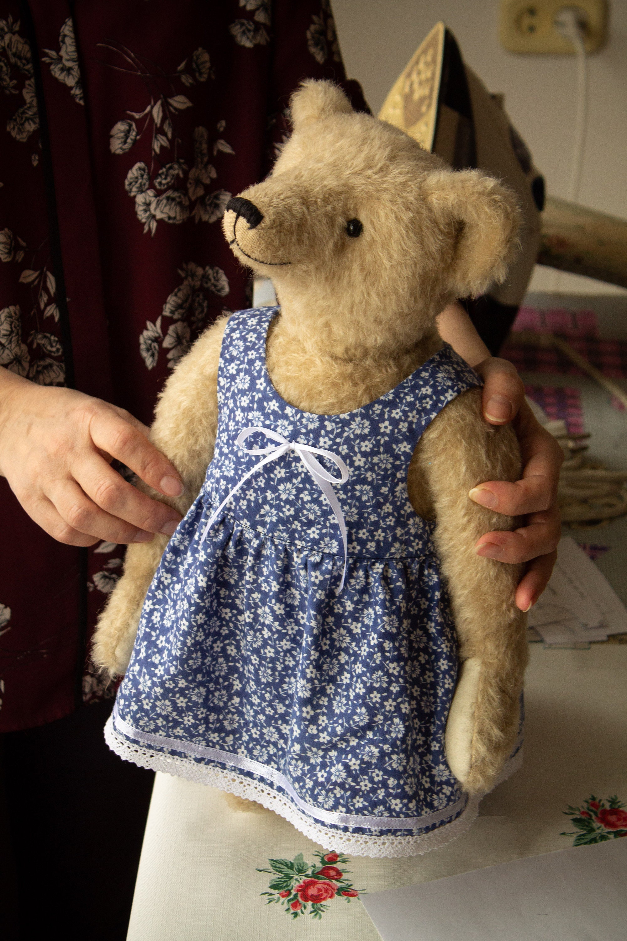 Step by Step Tutorial How to Sew Dress for 17 Inch Classic Teddy Bear ...