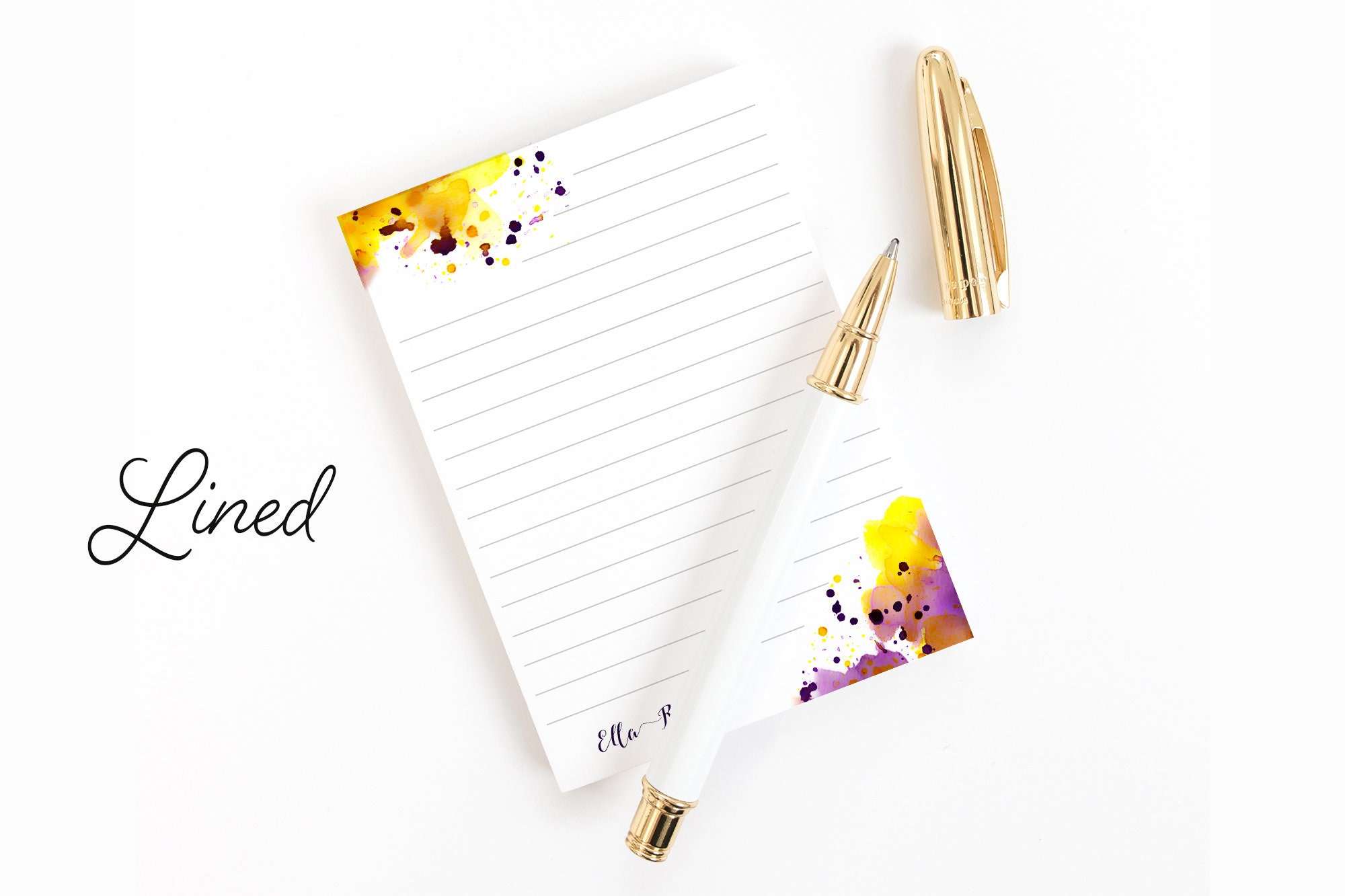 Personalized Notepad Watercolor Stationery Custom Notepad - Etsy