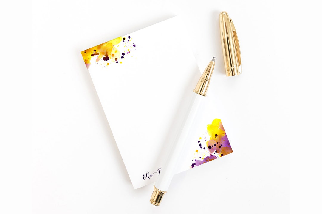 Personalized Notepad Watercolor Stationery Custom Notepad Teacher ...