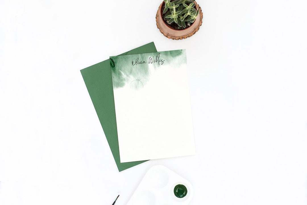 Watercolor Notecard Set, Personalized Note Cards With Envelopes ...