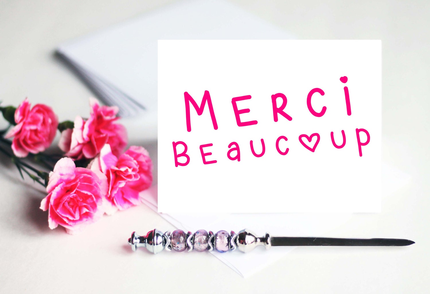 Thank You Cards Merci Card Merci Beaucoup Wedding Thank You | Etsy