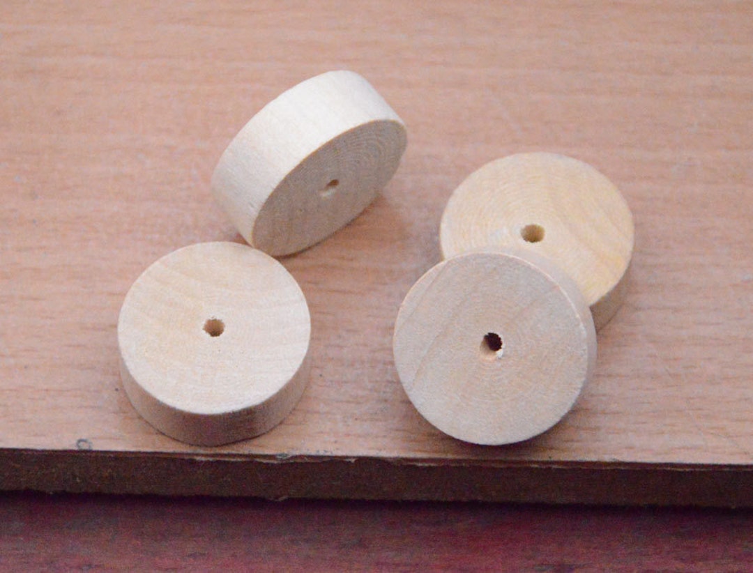 20pcs Wood Disk Bead Finding.25mm Round Wooden Discs. Thick Wooden ...