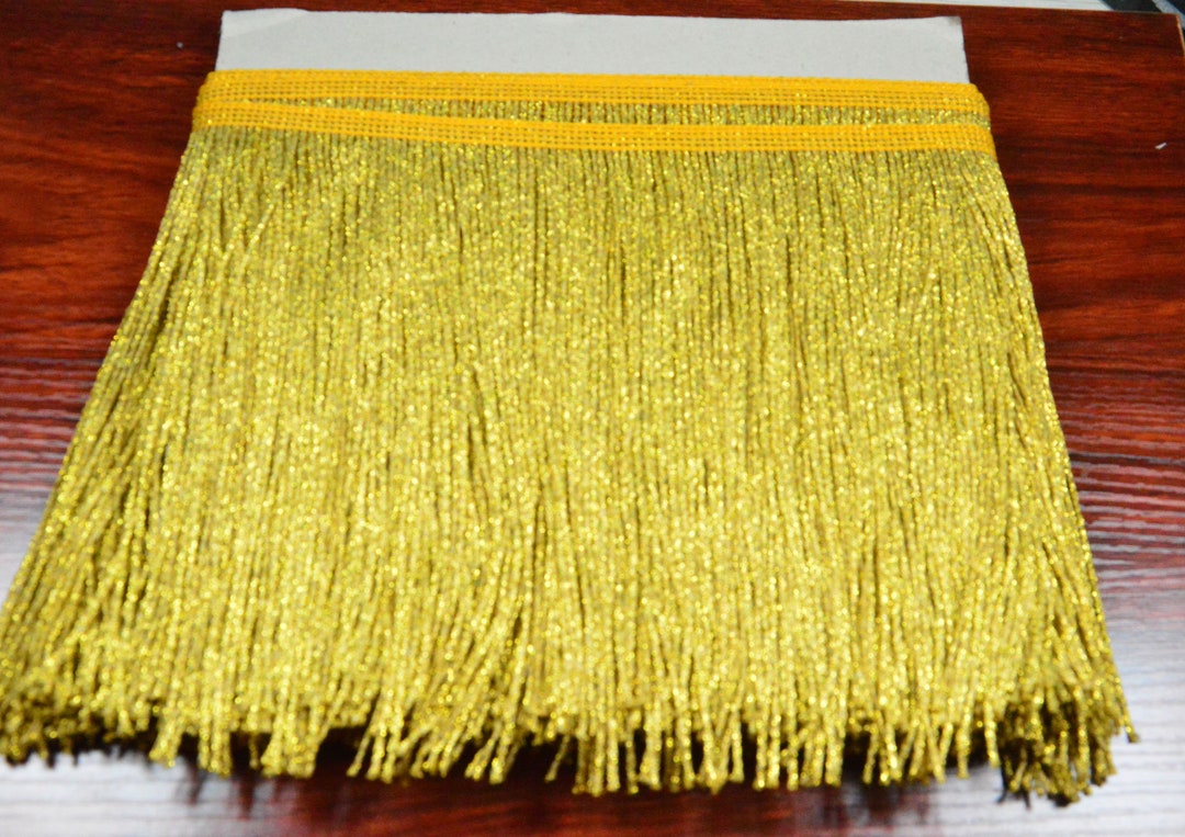 Gold Metallic Fringe Trim, Gold Tassel Fringe Border Sewing Trim for ...