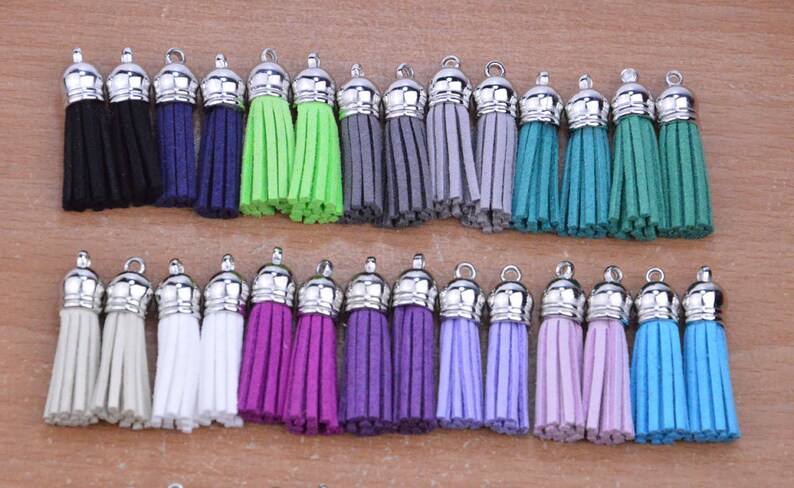 50pcs Suede Tassels for Craftfaux Suede Leather Tasselfringe - Etsy