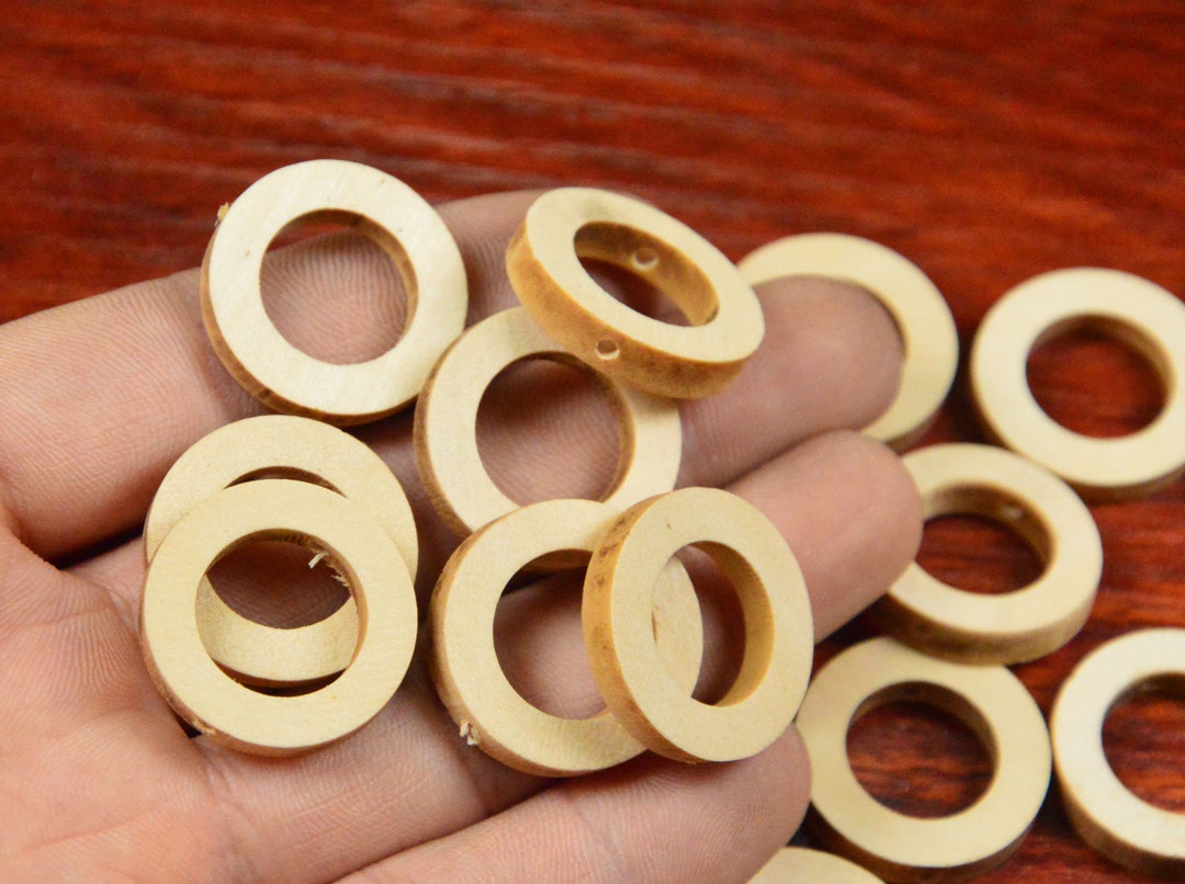 Natural Wooden Ring,20 Wood Ring Circle.unfinished Wooden Circle Bead,2 ...