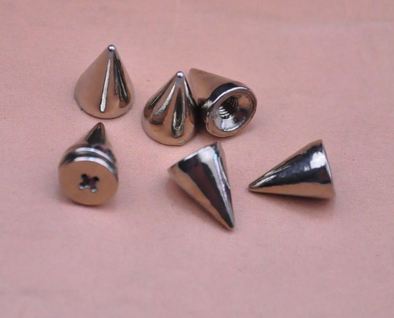 25pcs metal silver Bullet Rivet Stud Spikes 9x7mm Metal Screw | Etsy
