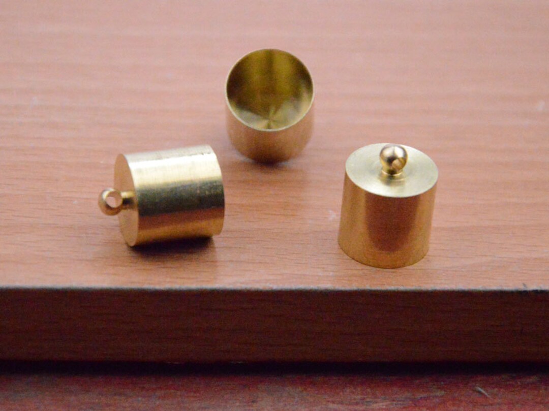 25 Tassel Caps,the Cap of Tassel,shiny Brass Caps,metal Caps,small Gold End Cap Connectors,big ...