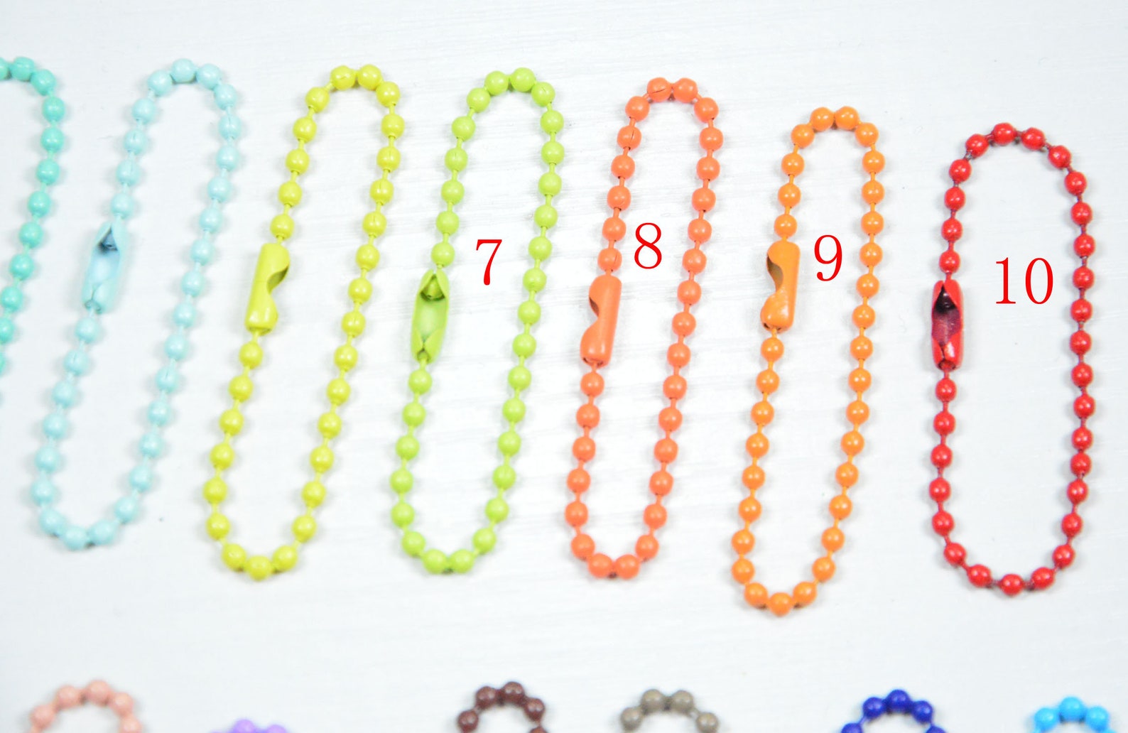 20pcs Ball Chain Connector, Assorted Metal Ball Chain Keychain Link ...