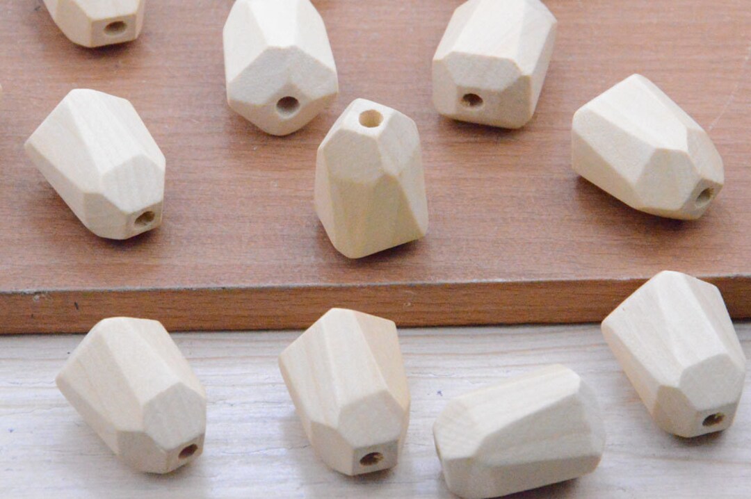 10 Natural Wooden Cone Beads,unfinished Geometric Wood Beads.(30x22mm ...