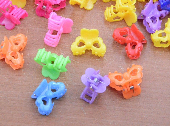 50pcs assorted Plastic Butterfly clipsPlastic Hair | Etsy