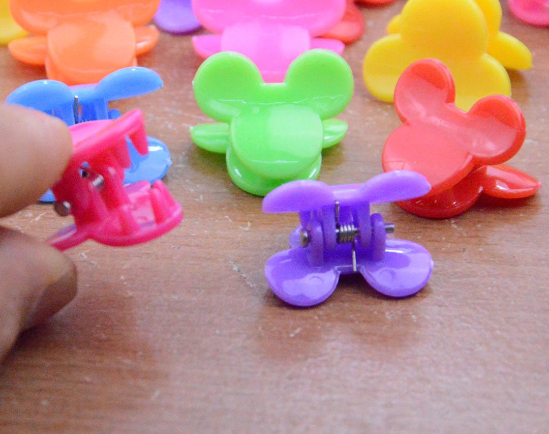 50pcs Assorted Plastic Hairpin,plastic Hair Clips,1 Inch Mickey Clip ...