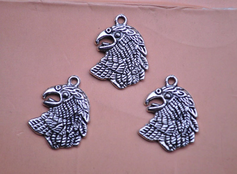 25Pcs Antique Silver hawk's head Hawk Head Pendant | Etsy