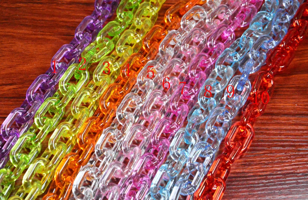 Assorted Plastic Chain,3ft Necklace Bracelet Chain,transparent Curb ...