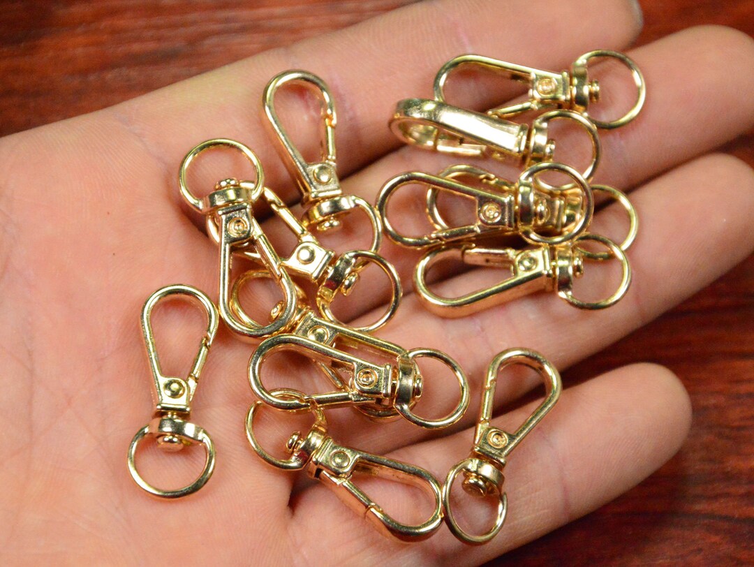 10 Pcs Gold Key Clasps, Swivel Clasps for Keychain, Lobster Claw Clasp ...