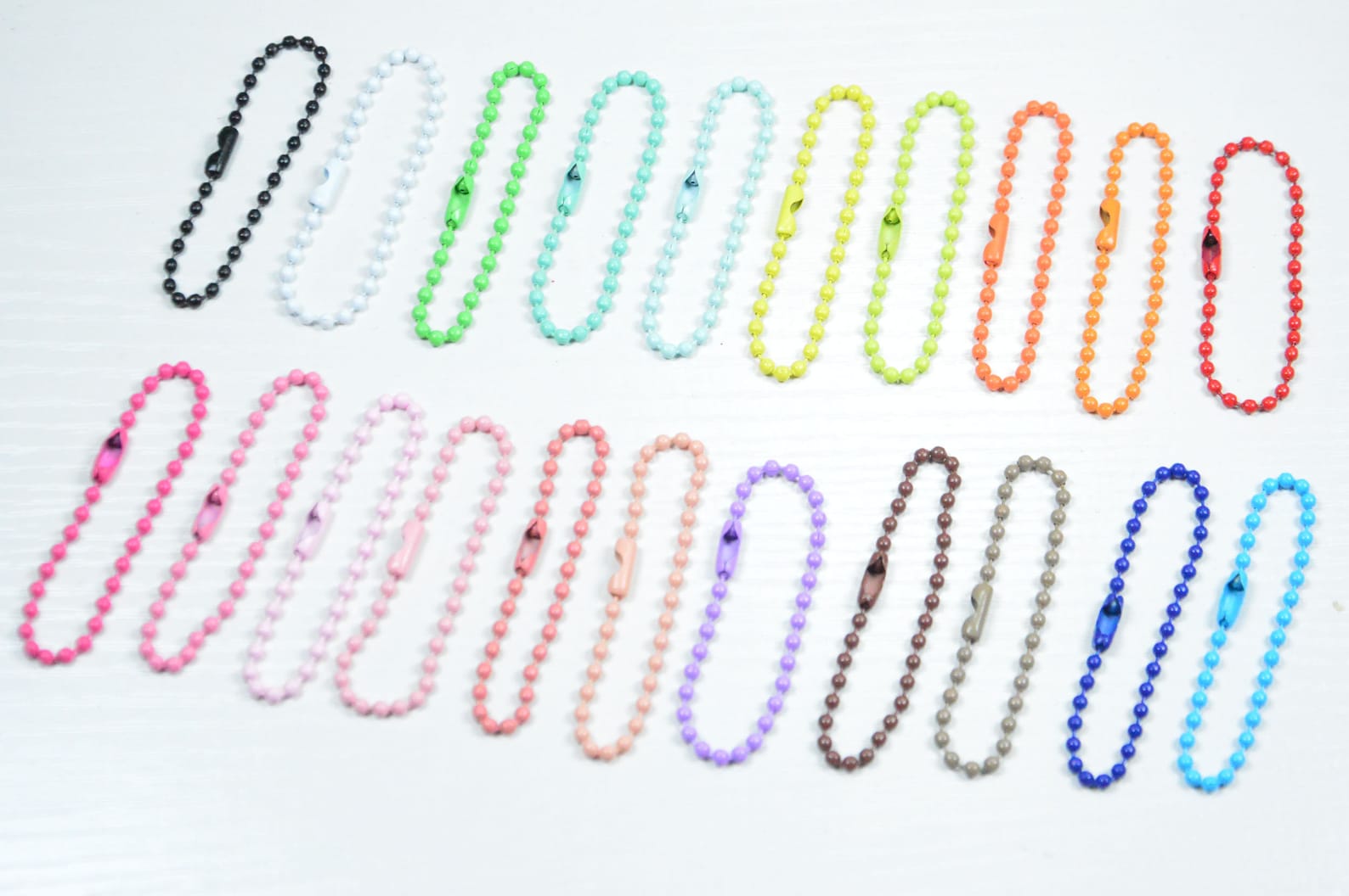 20pcs Ball Chain Connector, Assorted Metal Ball Chain Keychain Link ...