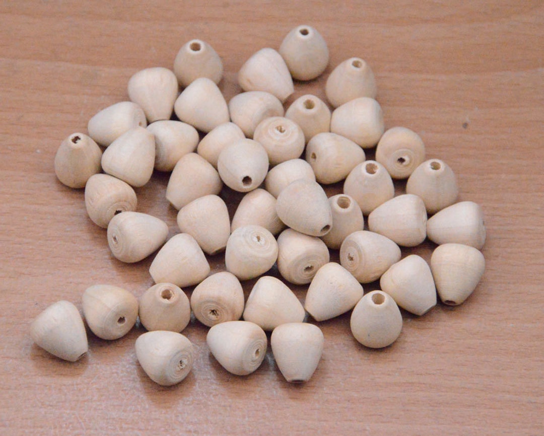 20 Small Wood Cone Bead Finding,unfinished Cone Wooden Bead,jewelry ...