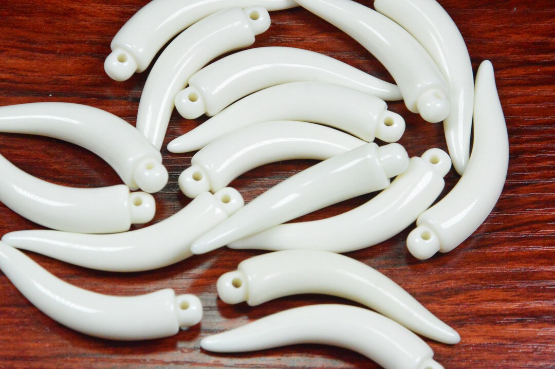 Monster Fang.ivory Animal Fangs,20 Plastic Teeth,vintage Fang Earring ...