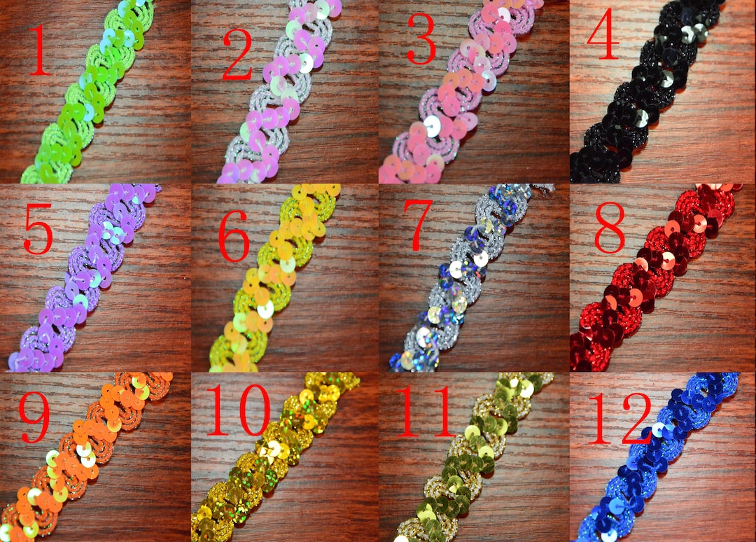 10ft Braided Sequin Trim,glitter Border,1.5cm Holographic Iridescent ...