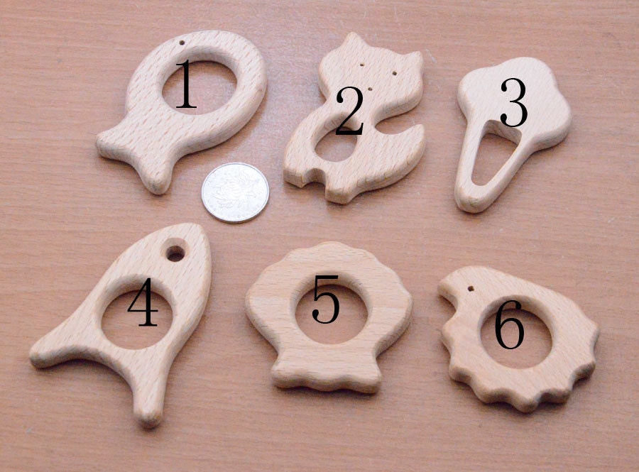 5pcs natural Wood Teether.unfinished wood baby toys.High | Etsy